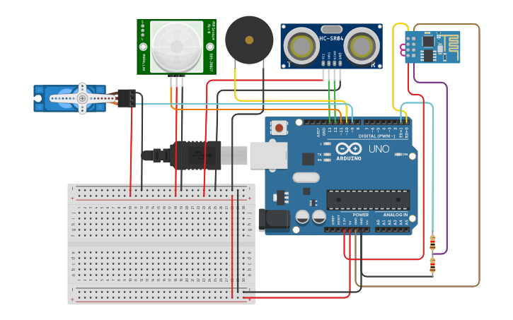 Circuit design SMART HAND SANITIZER | Tinkercad