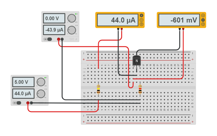 Circuit design common collector characteristics lab p1 | Tinkercad