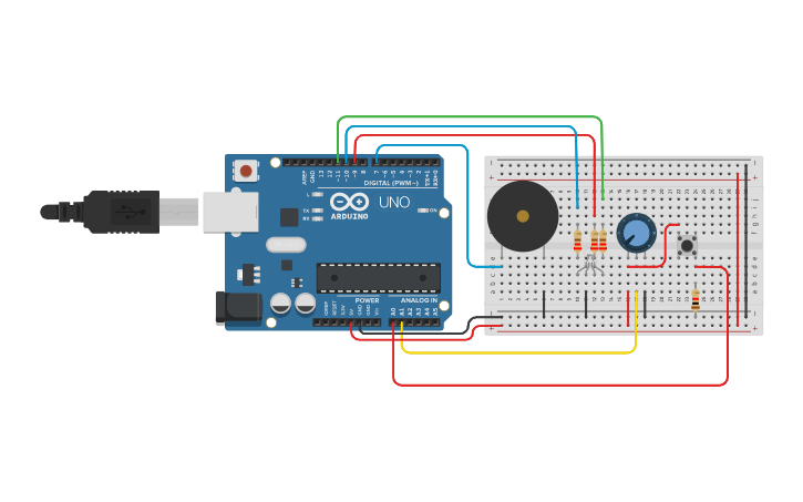 Circuit design detector de mentiras - Tinkercad