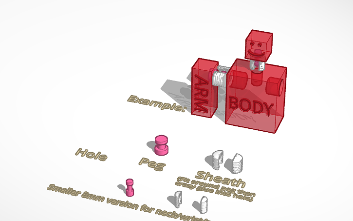 3D design Rotational Action Figure Joint for SLA Resin Printing | Tinkercad