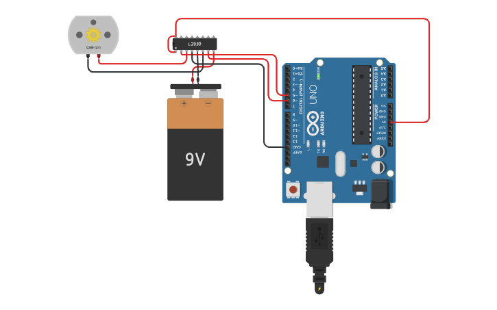 Circuit design dc moter Speed control madulate - Tinkercad Circuit design dc moter Speed control madulate - Tinkercad
