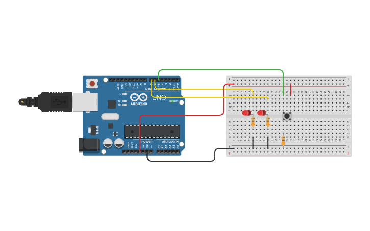 Circuit design push button ejemplo 24-26/03 - Tinkercad