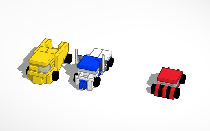 3D design mini transformers ultra magnus, cliff jumper, and payload ...