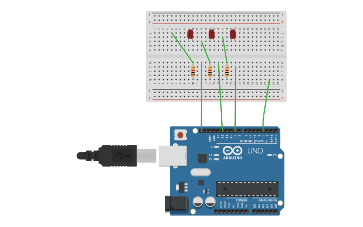 Circuit design Arduino uno - Tinkercad