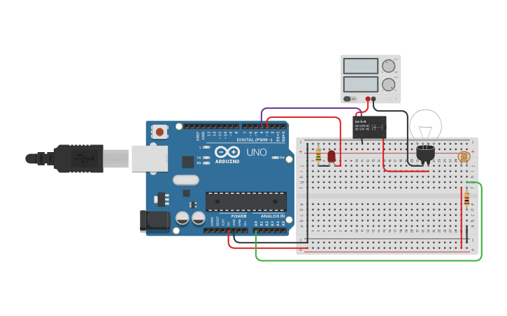 Circuit design Fotoresistor_arduino_rele - Tinkercad