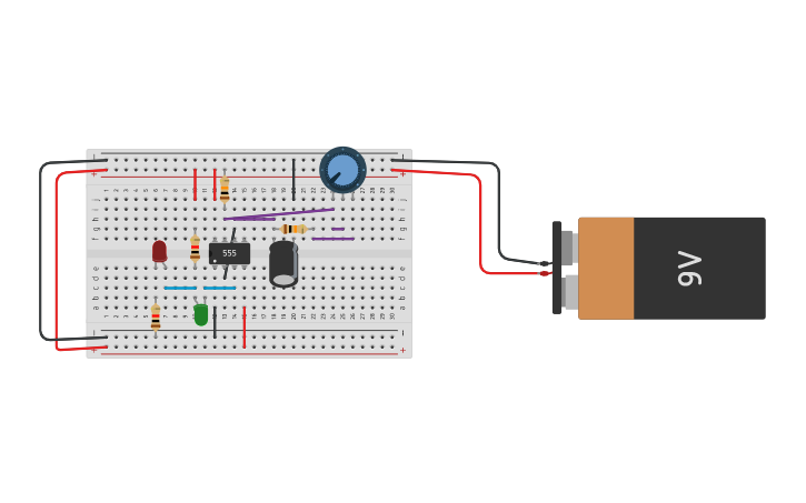 Circuit design TIMER 555 | Tinkercad