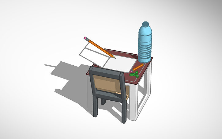 3D design School Desk - Tinkercad