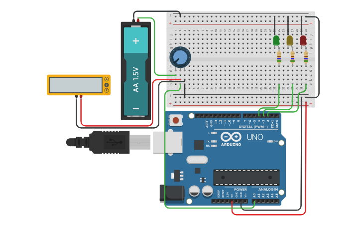 Circuit Design Cell Battery Tester Tinkercad