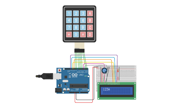 Circuit design lcd display - Tinkercad