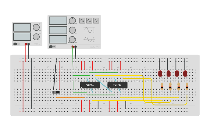 Circuit design Shift Register - Tinkercad