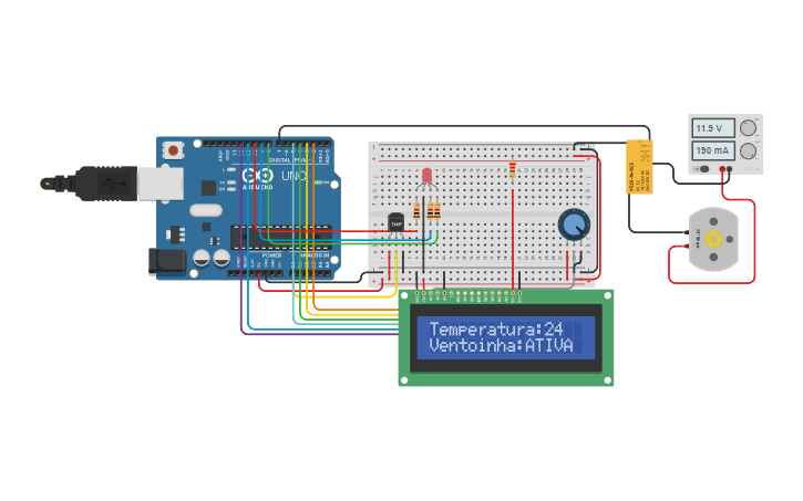 Circuit design controlador de temperatura - Tinkercad