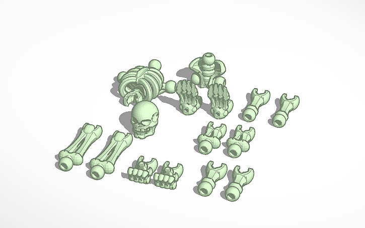 3D design Skeleton's pieces. - Tinkercad