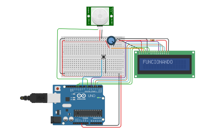 Circuit Design Sensor Pir Tinkercad