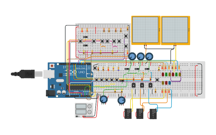 Circuit design Stepper 2 motors v2.0 | Tinkercad