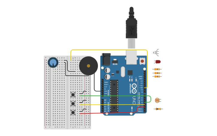 Circuit design Copy of SparkFun 2B: Digital Trumpet Template - Tinkercad