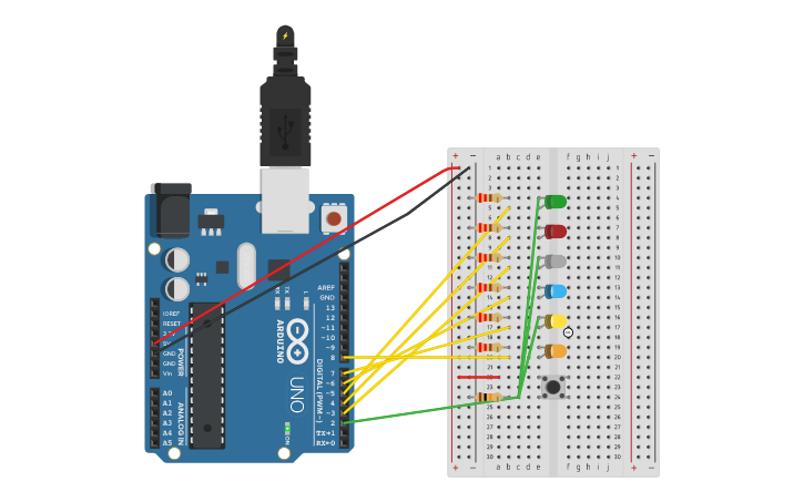 Circuit design Spaceship Interface - Tinkercad