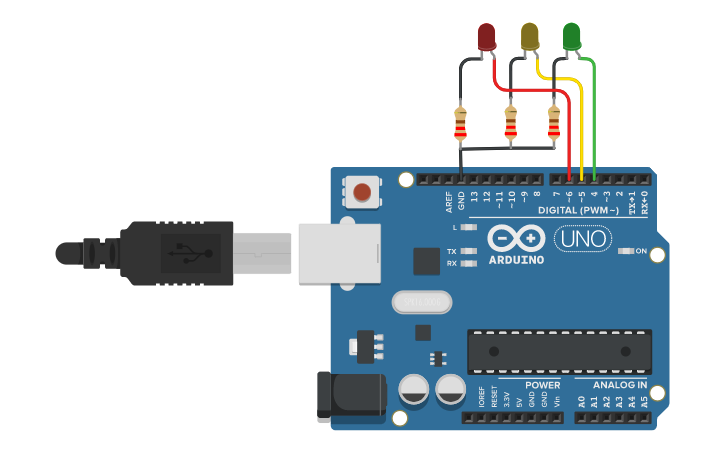 Circuit design Tugas 1 Rangkaian Arduino | Tinkercad