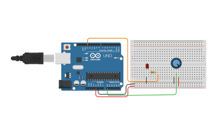 Circuit design Read a potential meter - Tinkercad