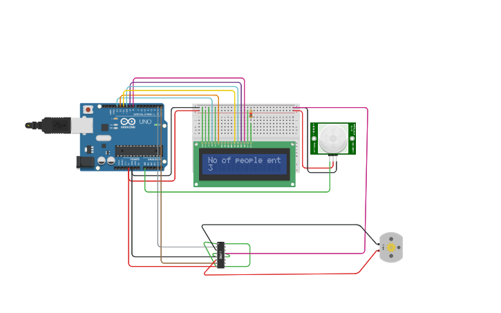 Circuit design Automatic Door Opener using Arduino and PIR Sensor - Tinkercad