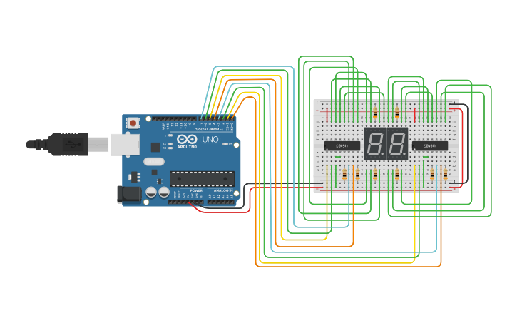 Circuit design Dual 7-Segment Circuit Assignment | Tinkercad