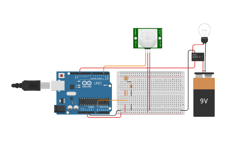 Circuit design Smart Street Light - Tinkercad