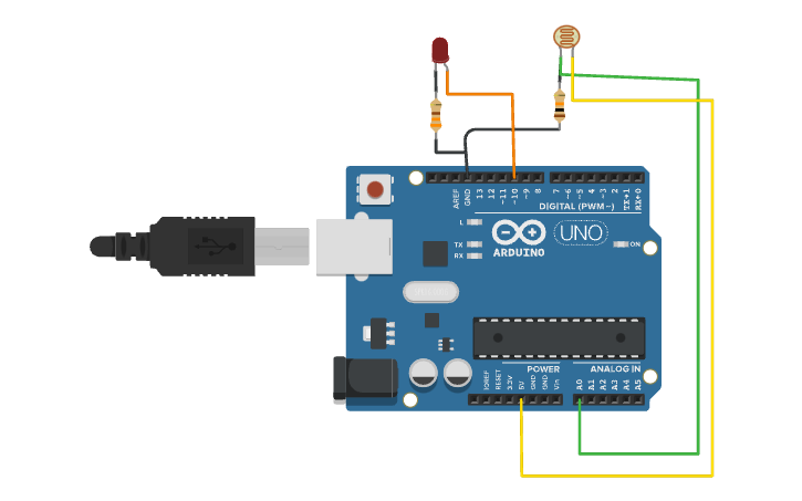 Circuit design Street Light Control using Arduino - Tinkercad