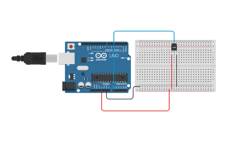 Circuit design Temp Sensor - Tinkercad