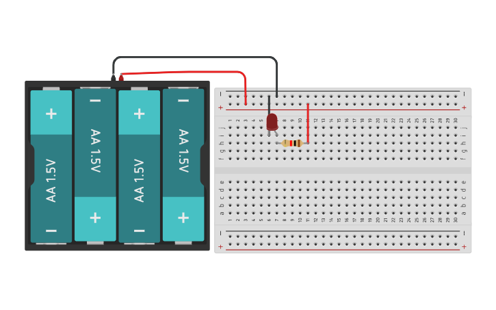 Circuit design protoboard | Tinkercad