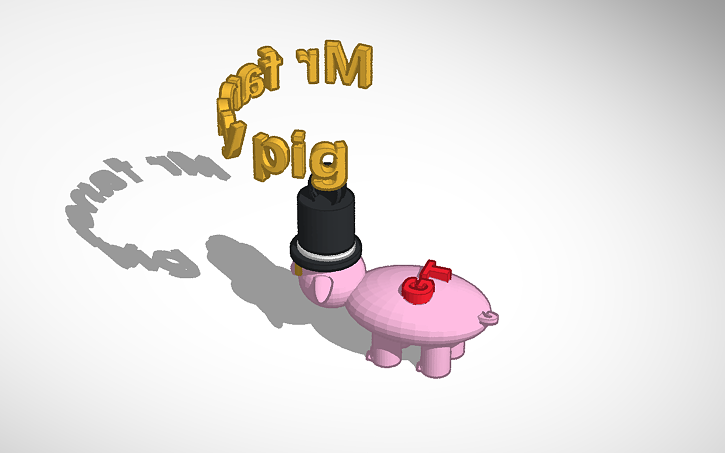 3D design the fancy pig - Tinkercad