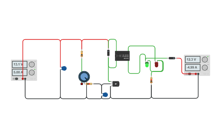 Circuit design Copy of Automatic Battery Charger - Tinkercad