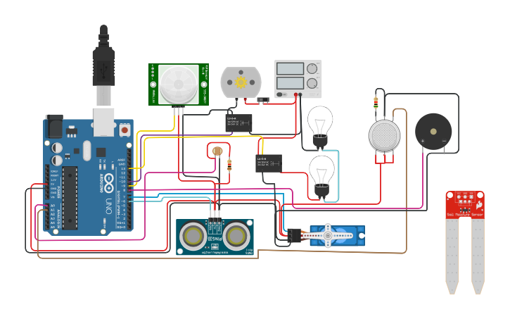 Circuit design Final Home Automation - Tinkercad