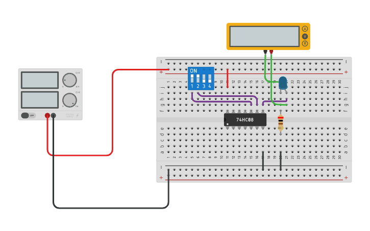 Circuit design And Gate | Tinkercad
