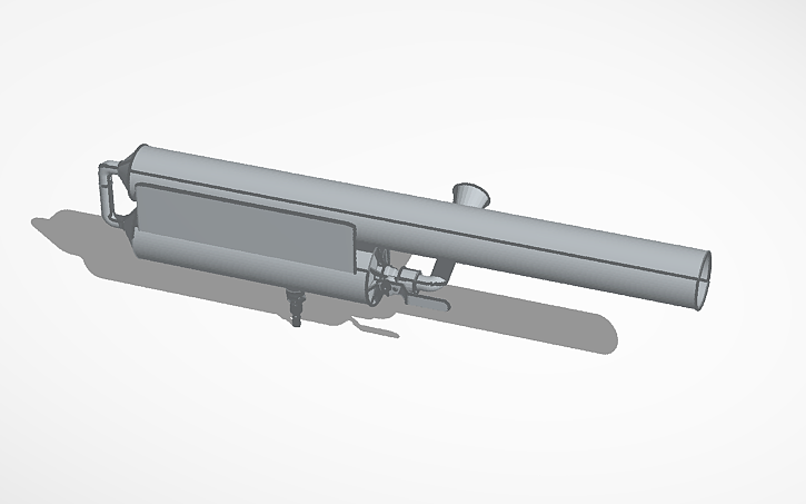 3D design potato cannon - Tinkercad