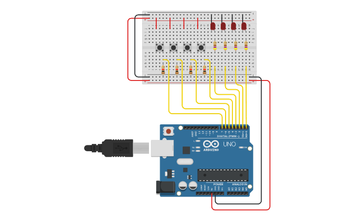 Circuit design Practical 4 - Bitwise (Procedure A) - Tinkercad