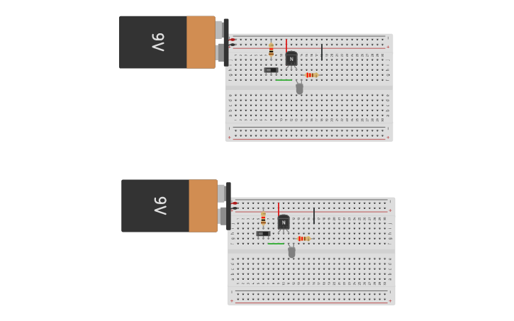 Circuit design Transistores NPN - Tinkercad