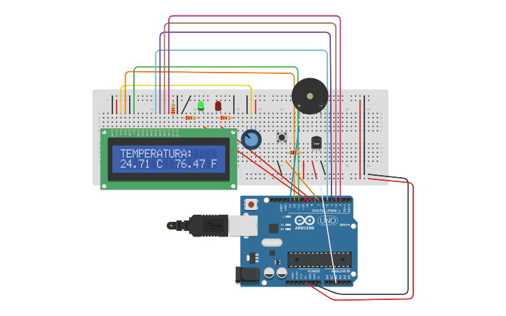 Circuit design Projeto LCD - Tinkercad