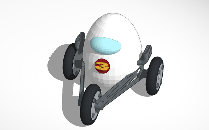 3D design The Egg Car #TIC (View 3D Inside The Car) - Tinkercad