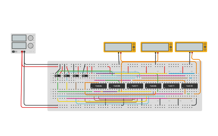 Circuit design 2bit Comparator | Tinkercad