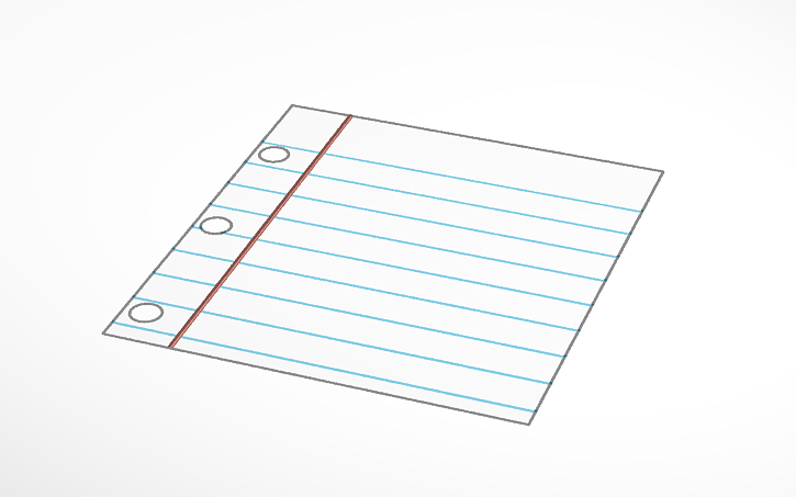 3D design Notebook Paper | Tinkercad