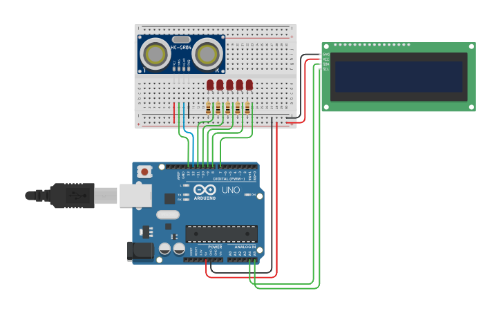 Circuit design Depth-Sensor | Tinkercad