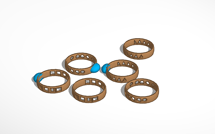 3D design Various Rings | Tinkercad