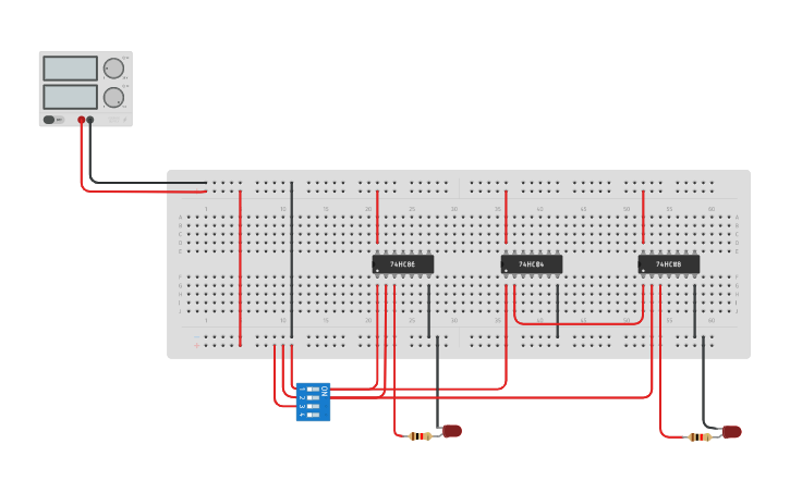 Circuit design Half Subtractor | Tinkercad