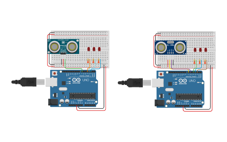 Circuit design Ultrasonic Distance Sensor | Tinkercad