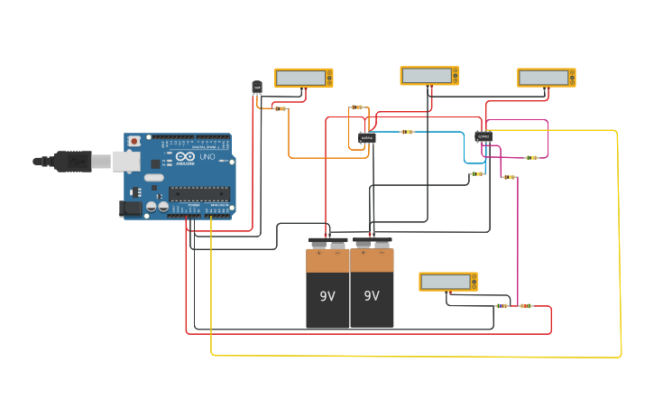 Circuit design TMP 0-100°C - Tinkercad