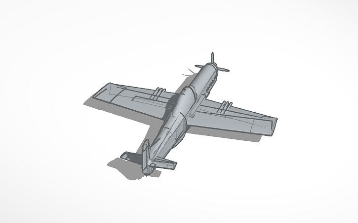 3D design P 51D mustang aircraft - Tinkercad