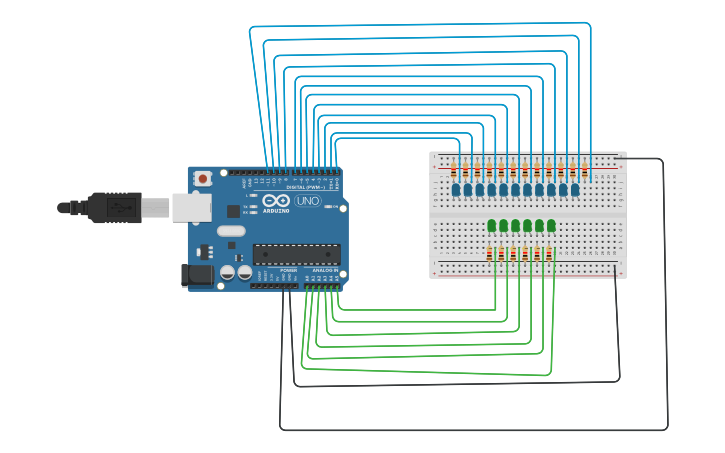Circuit design Secuencia de luces | Tinkercad Circuit design Secuencia de luces | Tinkercad