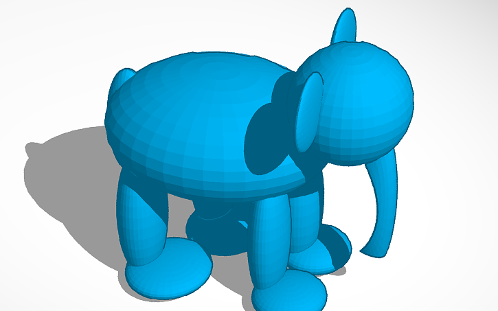 3D design elefant - Tinkercad
