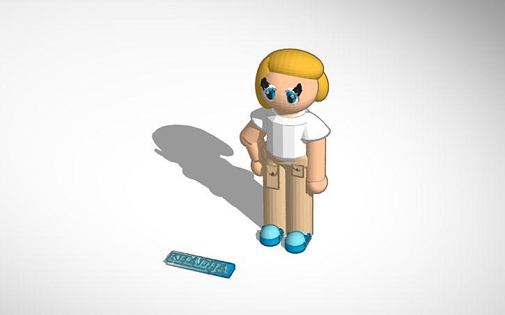 3D design Cute girl 👱🏼‍♀️ - Tinkercad