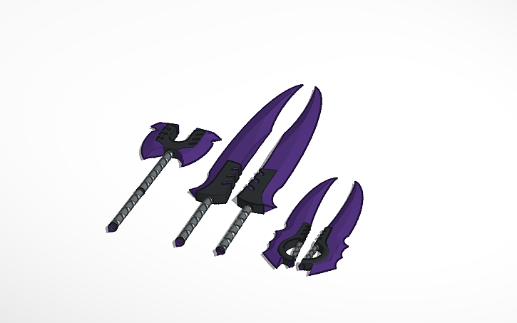 3D design Poisoncution Axe,Dual Poison Blades, Dual Poison Swords ...