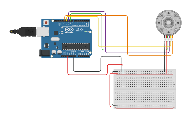 Circuit design Motor PAP directamente a Arduino 3 | Tinkercad